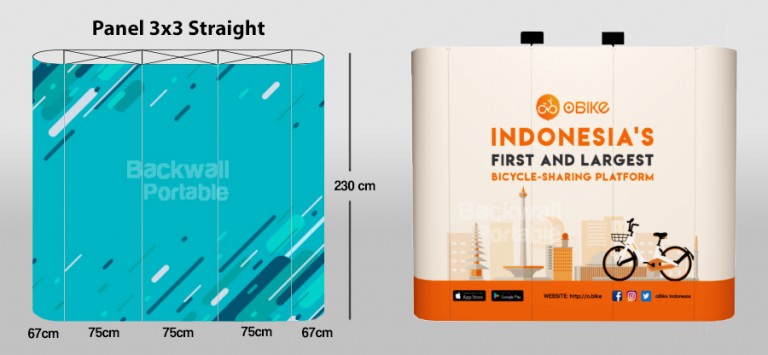 Panduan Desain Backwall Portable 3x3 Panel Lurus - backwall portable